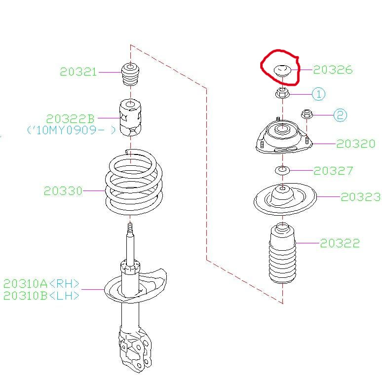 Subaru Strut Top Dust Cover - FastWRX.com