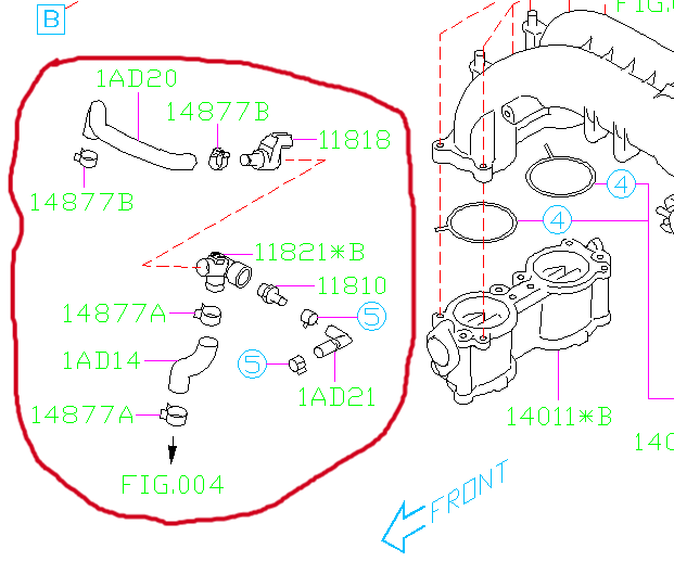 Subaru OEM PCV Assembly 2008 2009 WRX FastWRX